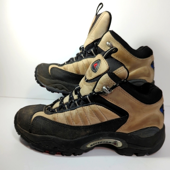 Ecco | Shoes | Ecco Receptor Taupe Leather Hiking Walking Boots Womens ...